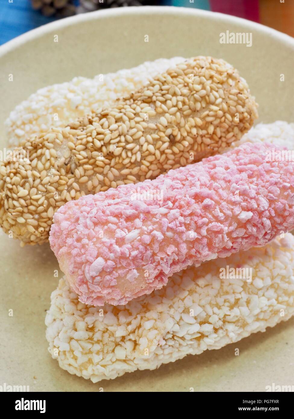 Korean traditional cookie yugwa, Hangwa Stock Photo - Alamy