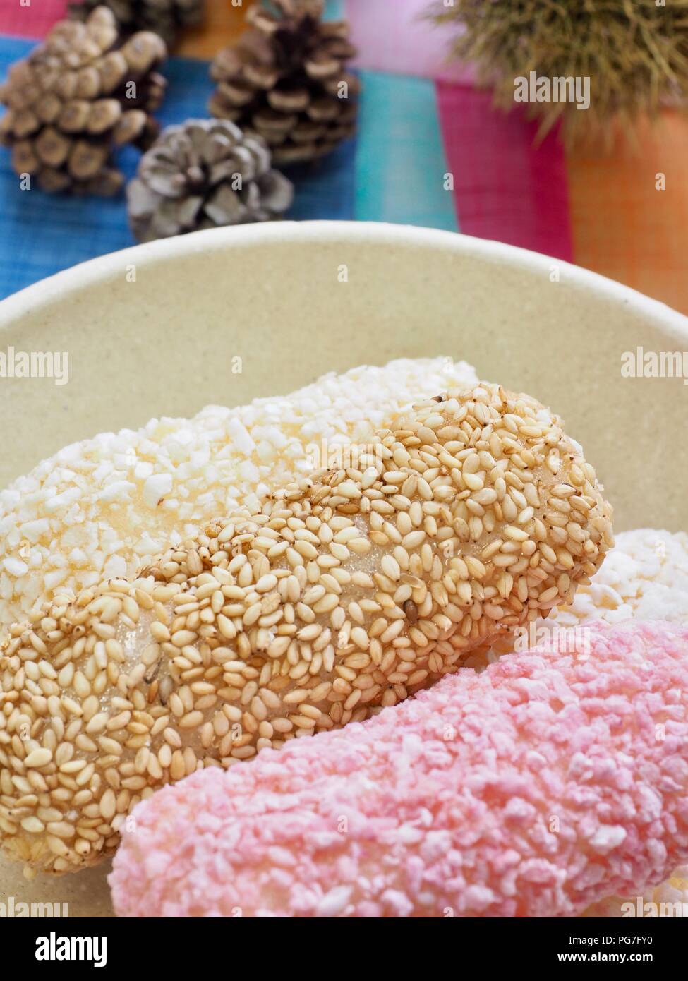 Korean traditional cookie yugwa, Hangwa Stock Photo - Alamy