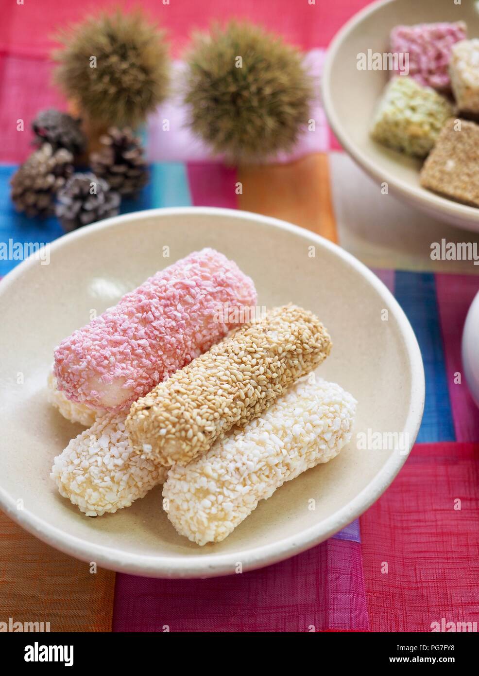 Korean traditional cookie yugwa, Hangwa Stock Photo - Alamy
