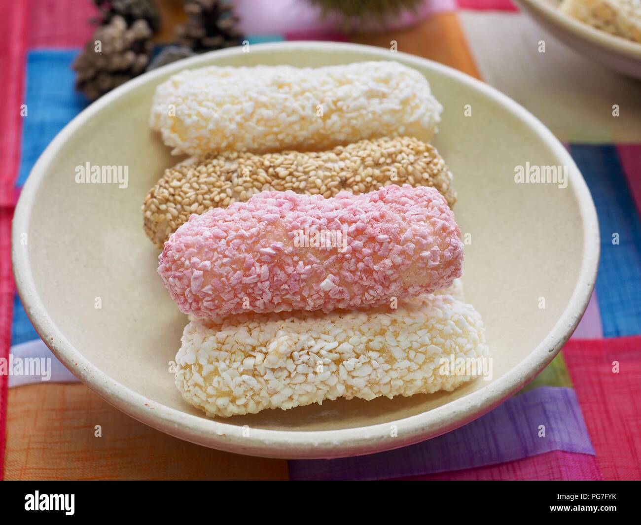 Korean traditional cookie yugwa, Hangwa Stock Photo - Alamy