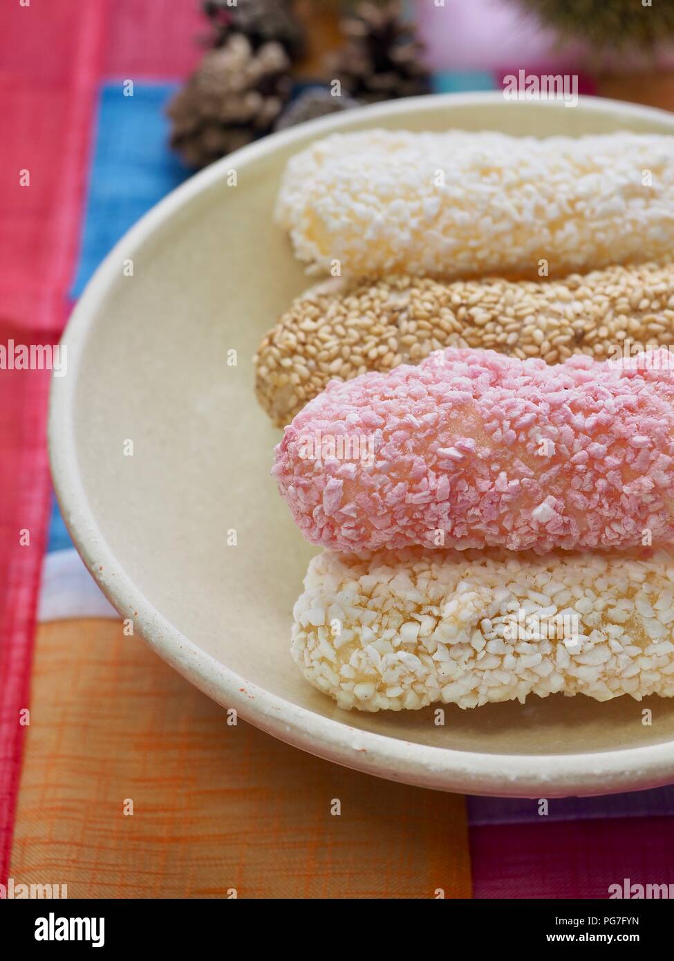 Korean traditional cookie yugwa, Hangwa Stock Photo - Alamy