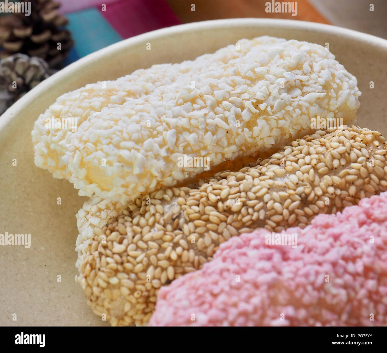 Korean traditional cookie yugwa, Hangwa Stock Photo - Alamy
