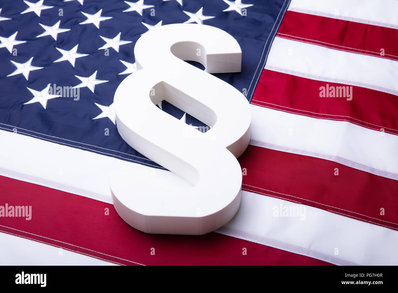 Close-up Of White Paragraph Symbol On American Flag Stock Photo - Alamy