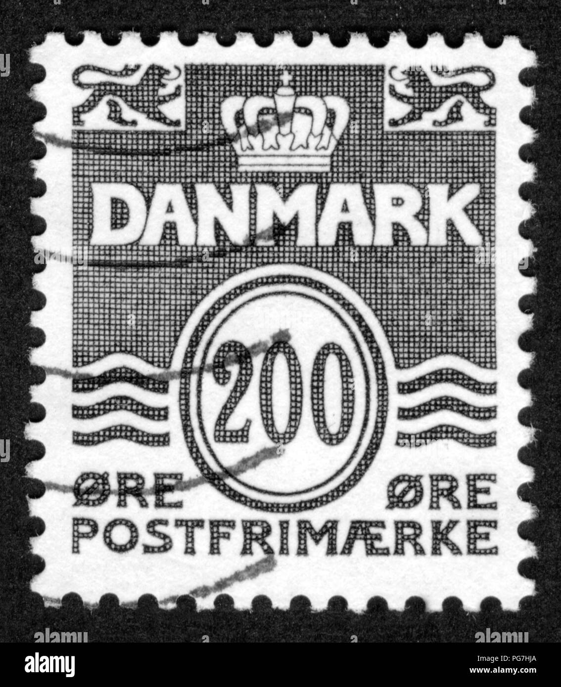 Denmark postage stamp Black and White Stock Photos & Images - Alamy