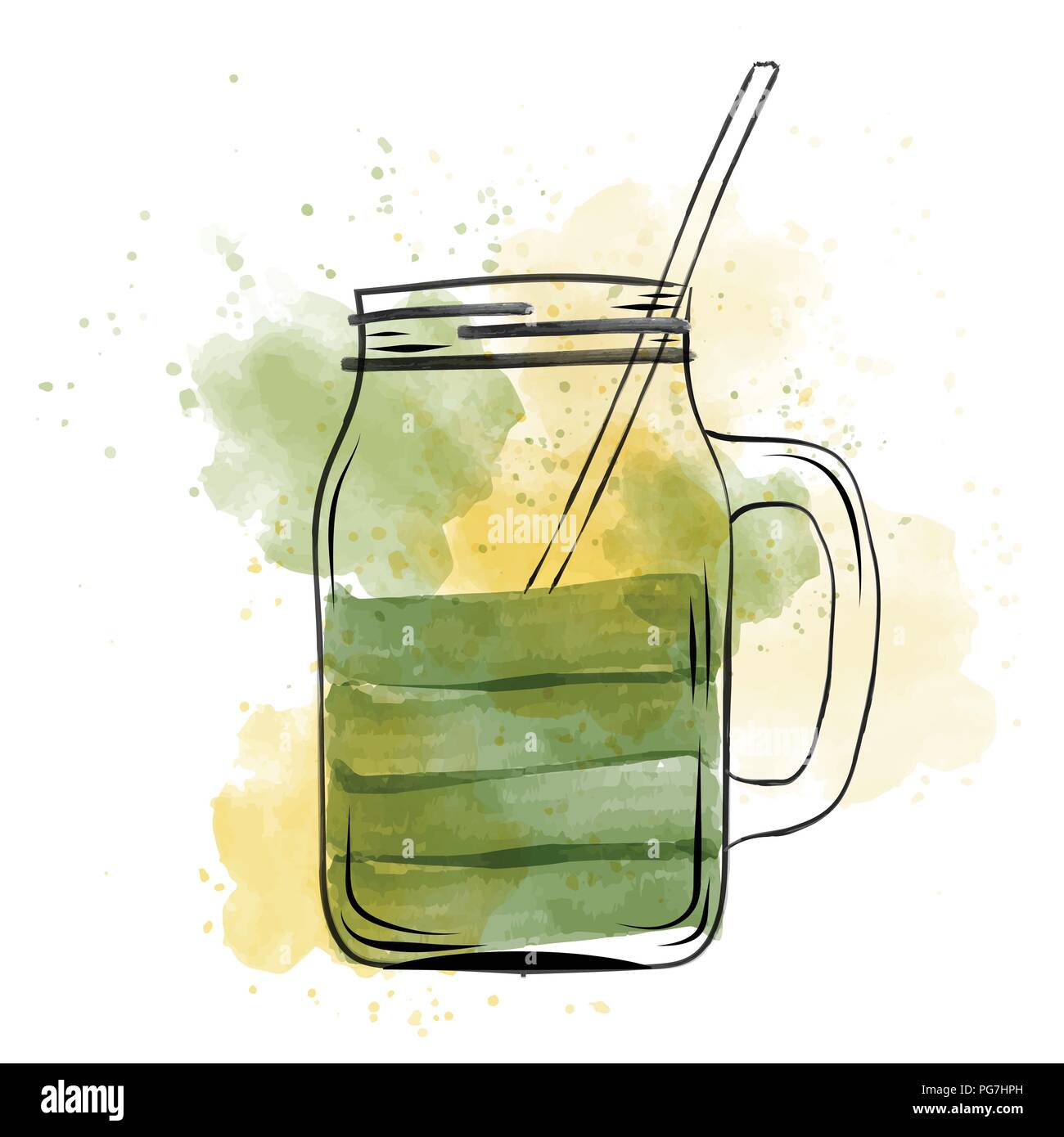 Jar vegetable smoothie on Stock Vector Images - Alamy