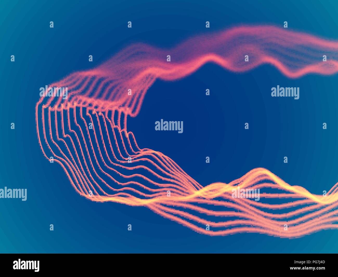 3D Sound waves. Big data abstract visualization Stock Vector Image ...