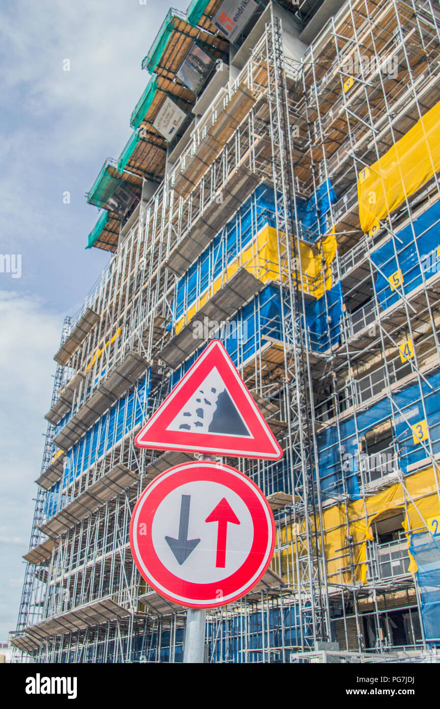 Traffic Sign Watch Out For Falling Object At The Construction Site At ...