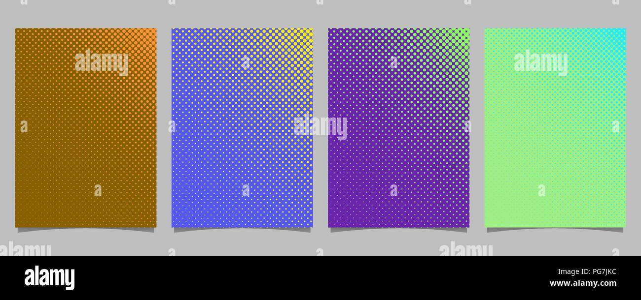 Abstract Halftone Circle Pattern Card Background Template Set Stock Vector Image And Art Alamy
