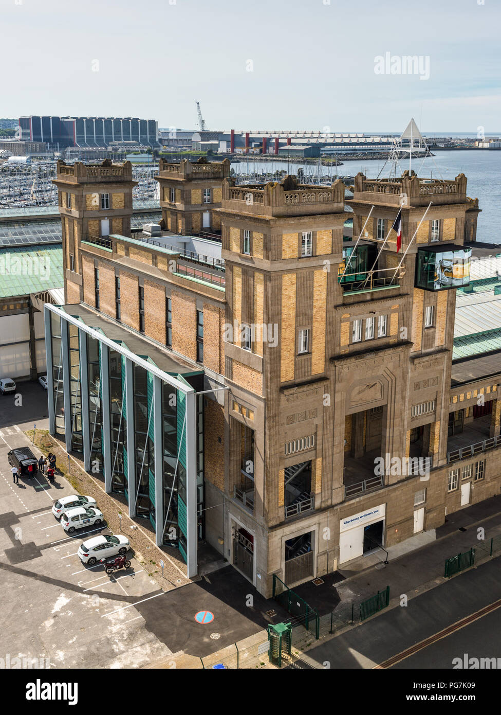 Cherbourg-Octeville, France - May 22, 2017: View from the ship of the ...