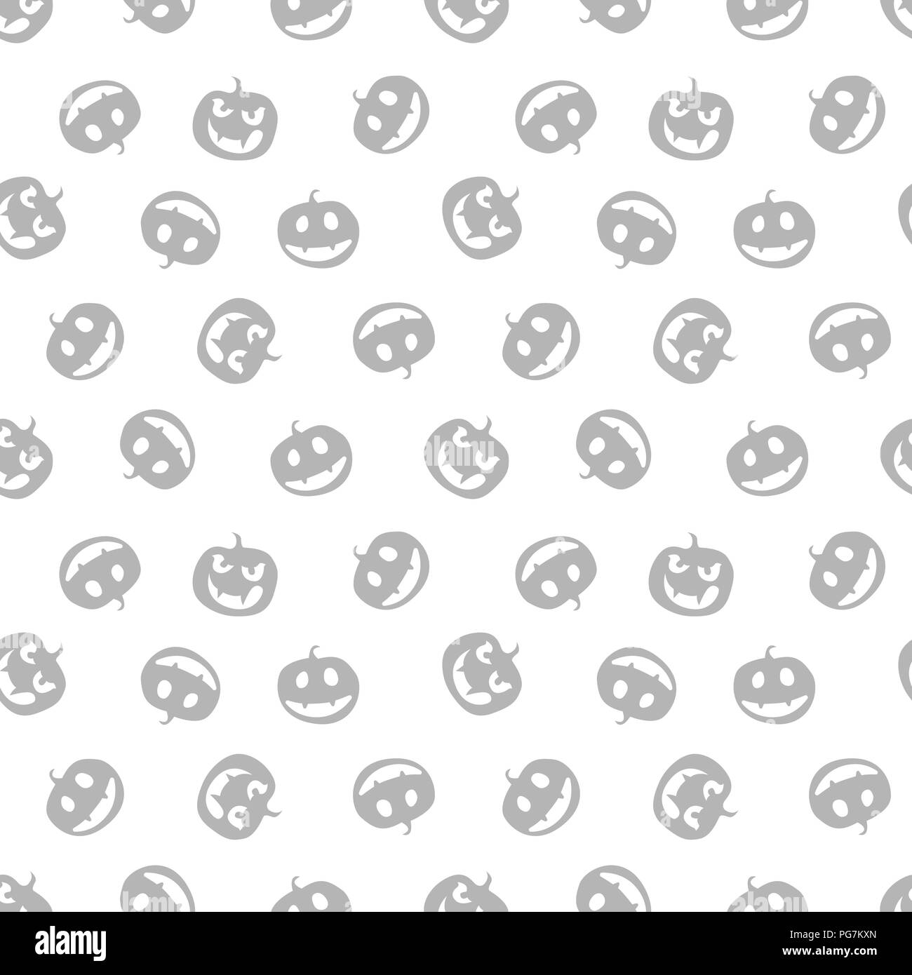 Grey seamless pattern of haloween pumpkins. Black and white. Vector illustration Stock Vector ...