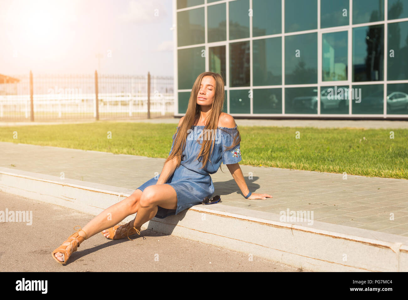 Lifestyle, fashion and people concept - Portrait of a beautiful young ...