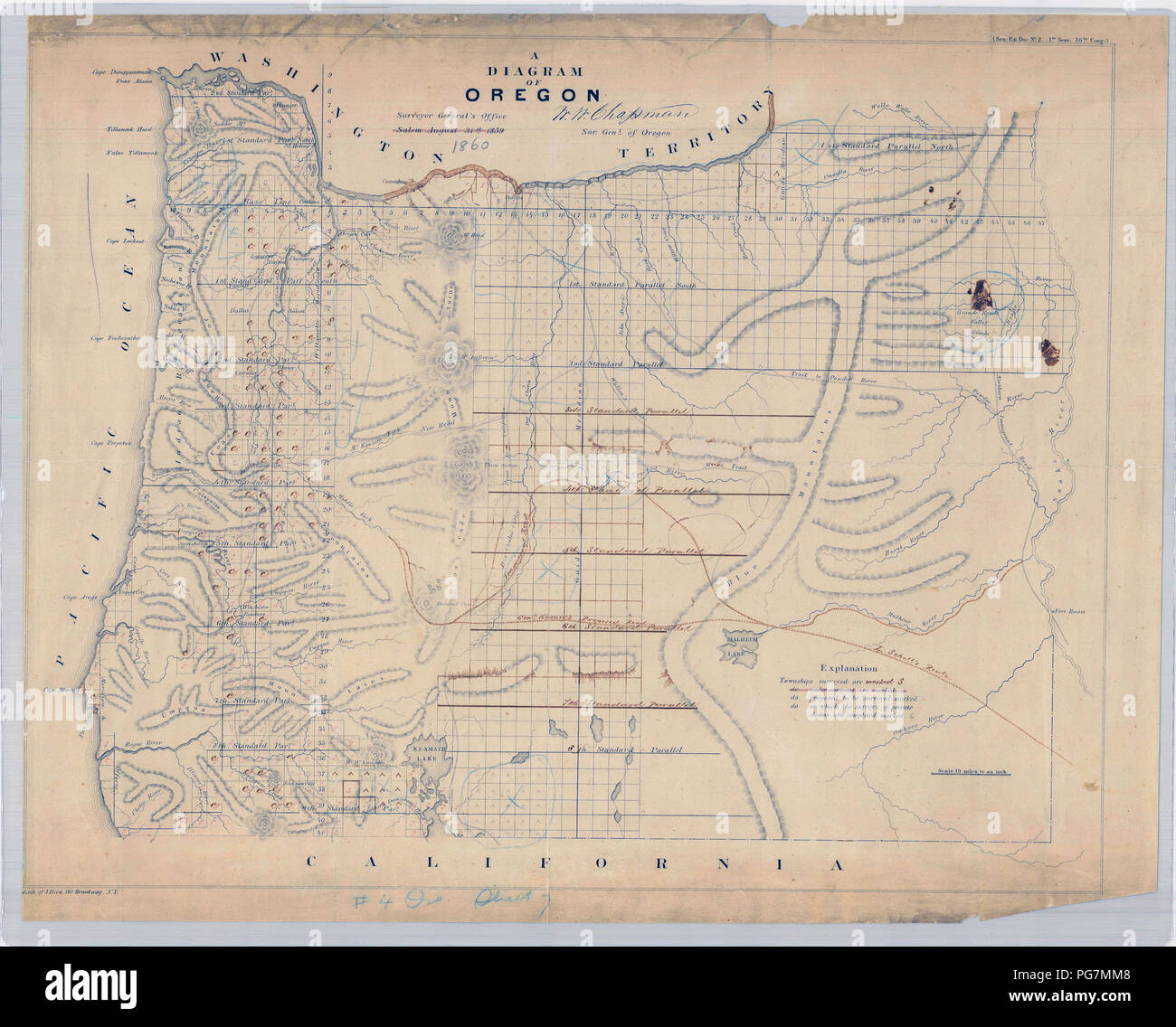 1860 oregon map hi-res stock photography and images - Alamy