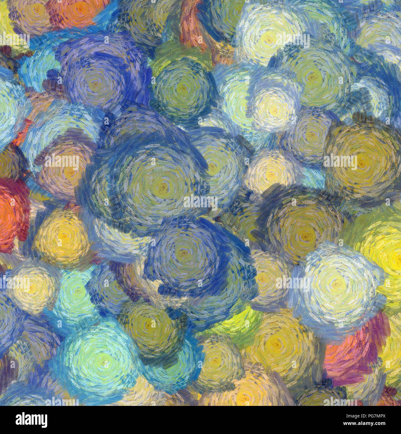 Impressionism painting abstraction in Vincent Van Gogh style. Soft ...