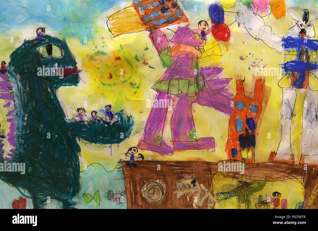 little Colorful child drawing Stock Photo - Alamy