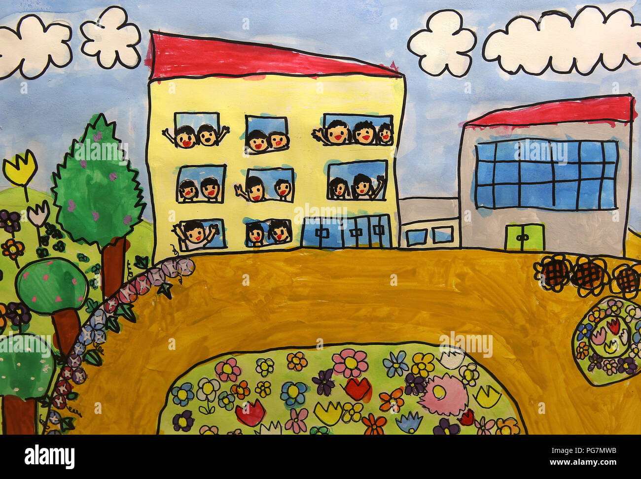 little Colorful child drawing Stock Photo - Alamy