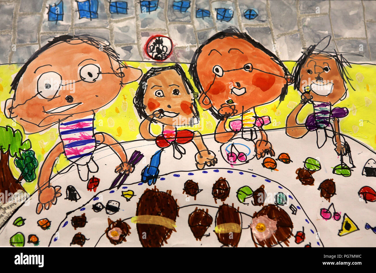 little Colorful child drawing Stock Photo - Alamy