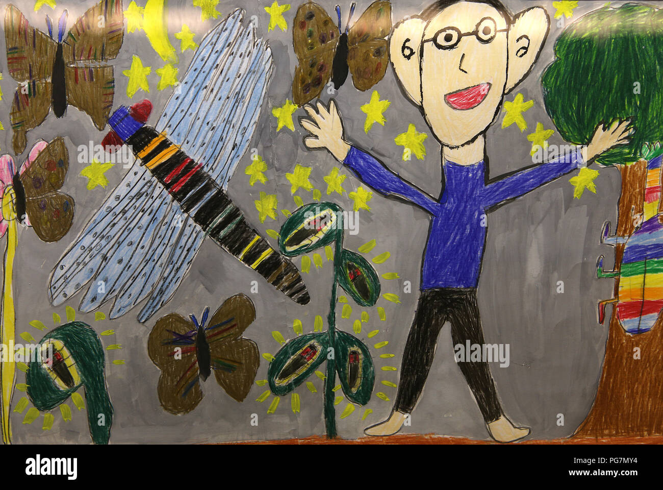 little Colorful child drawing Stock Photo - Alamy