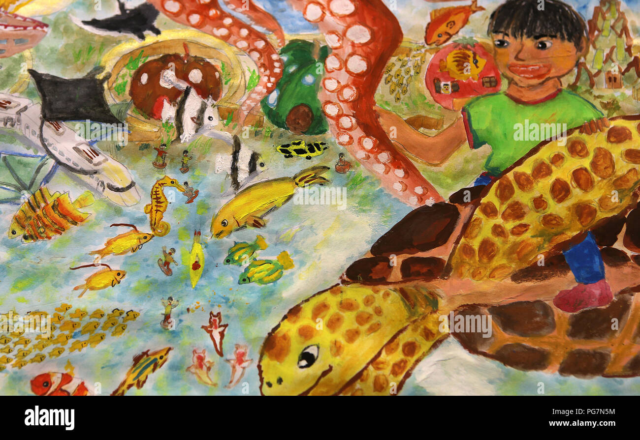 little Colorful child drawing Stock Photo - Alamy