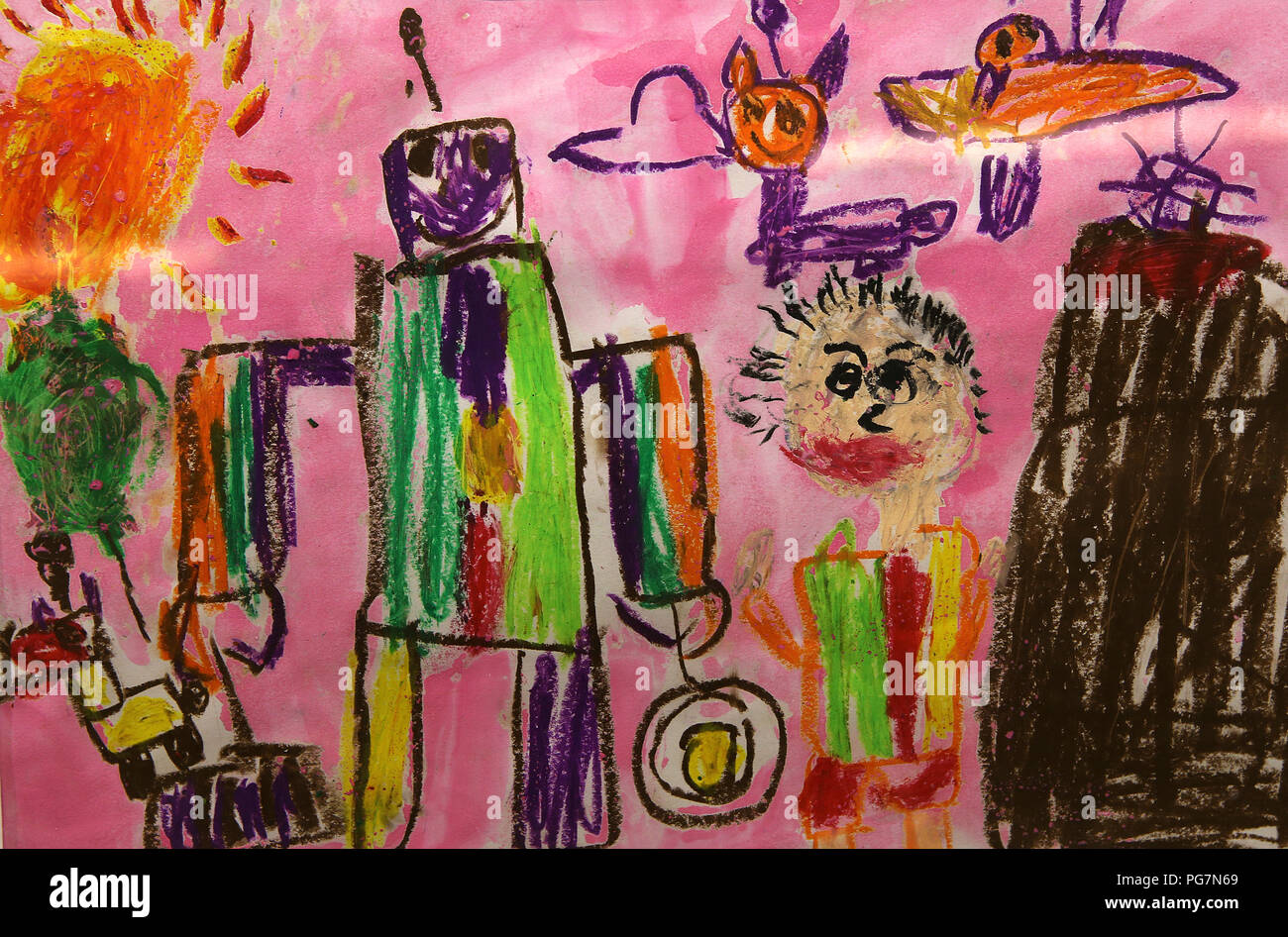 little Colorful child drawing Stock Photo - Alamy