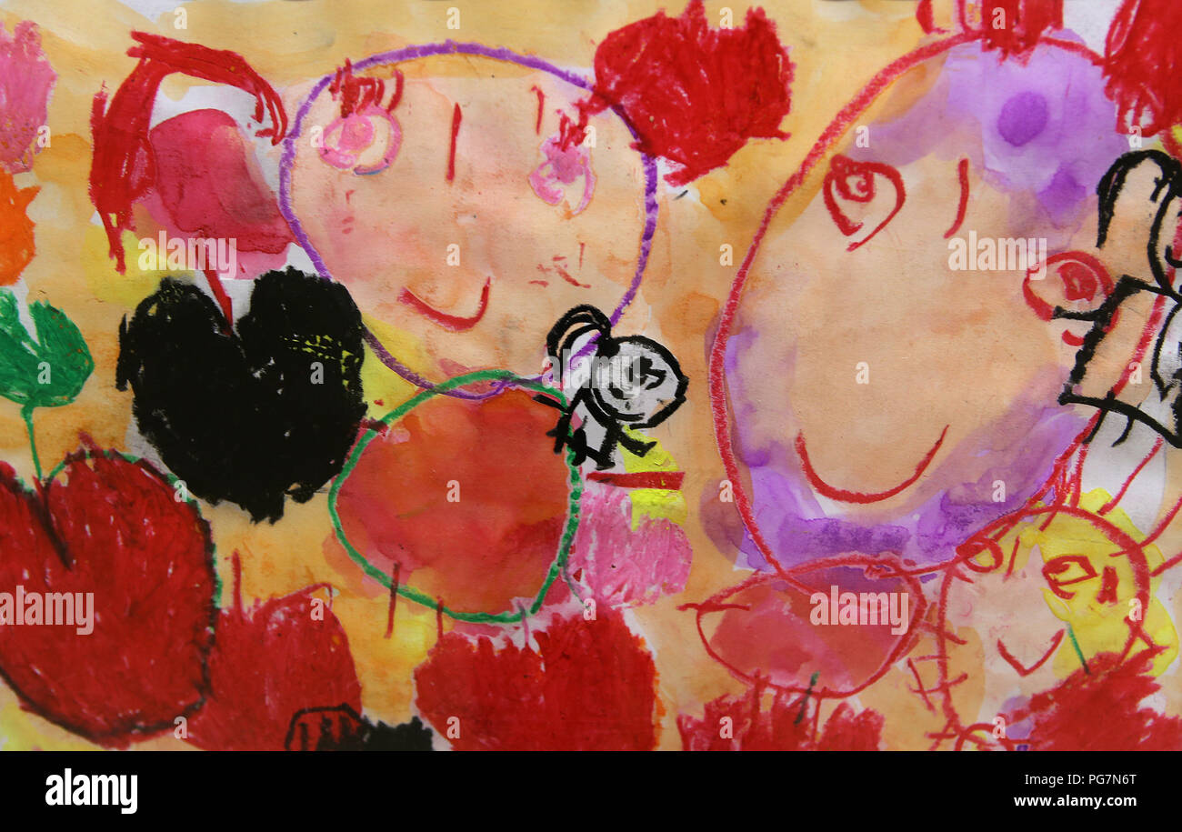 little Colorful child drawing Stock Photo - Alamy