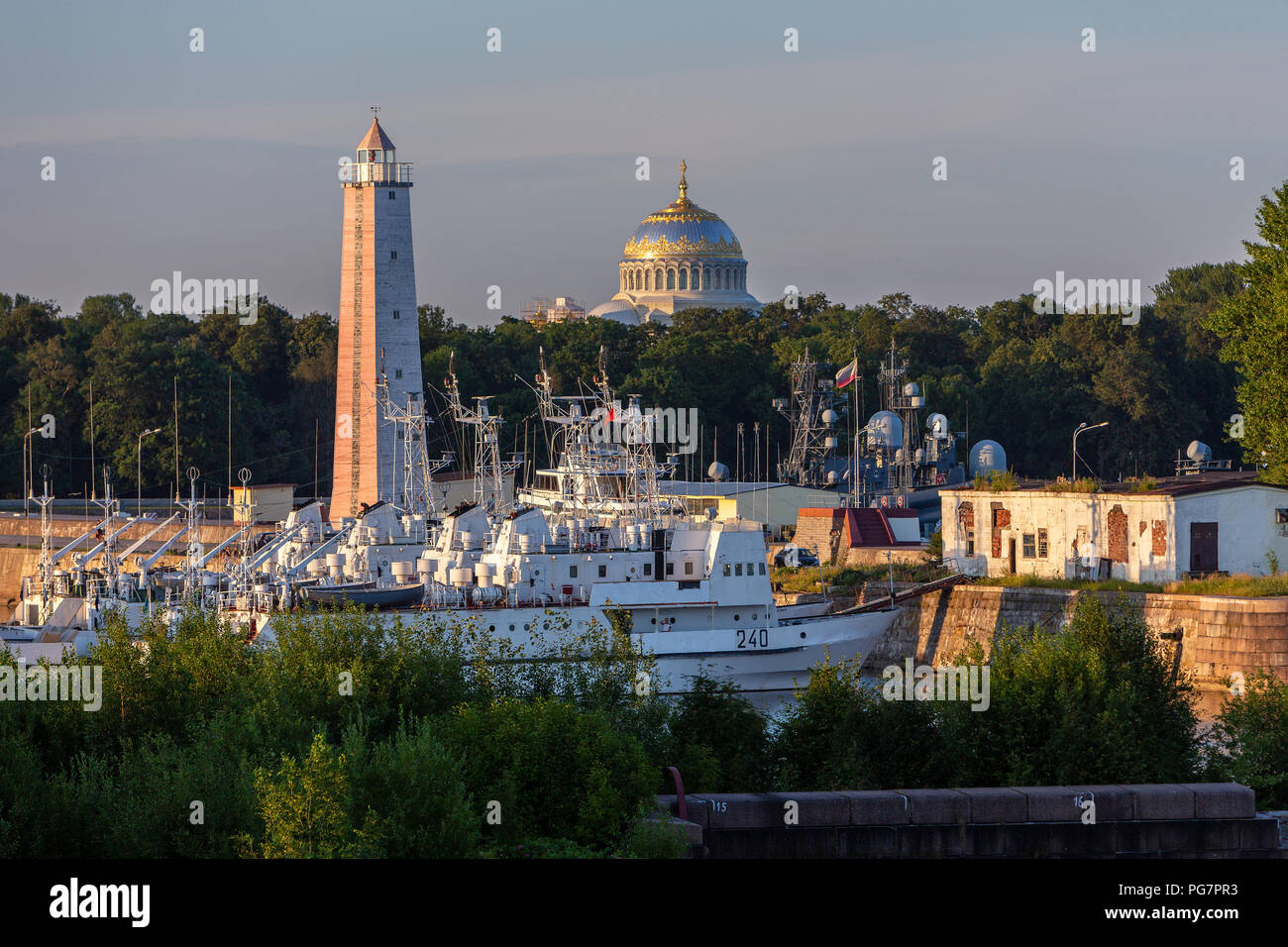 Kronstadt is a city and former fortress on the Baltic Sea island Kotlin ...