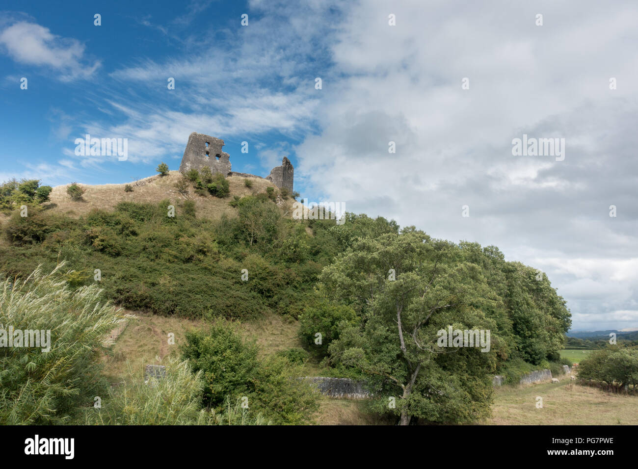 Dryslwyn Castle is situated on a rocky outcrop in the Towy Valley ...