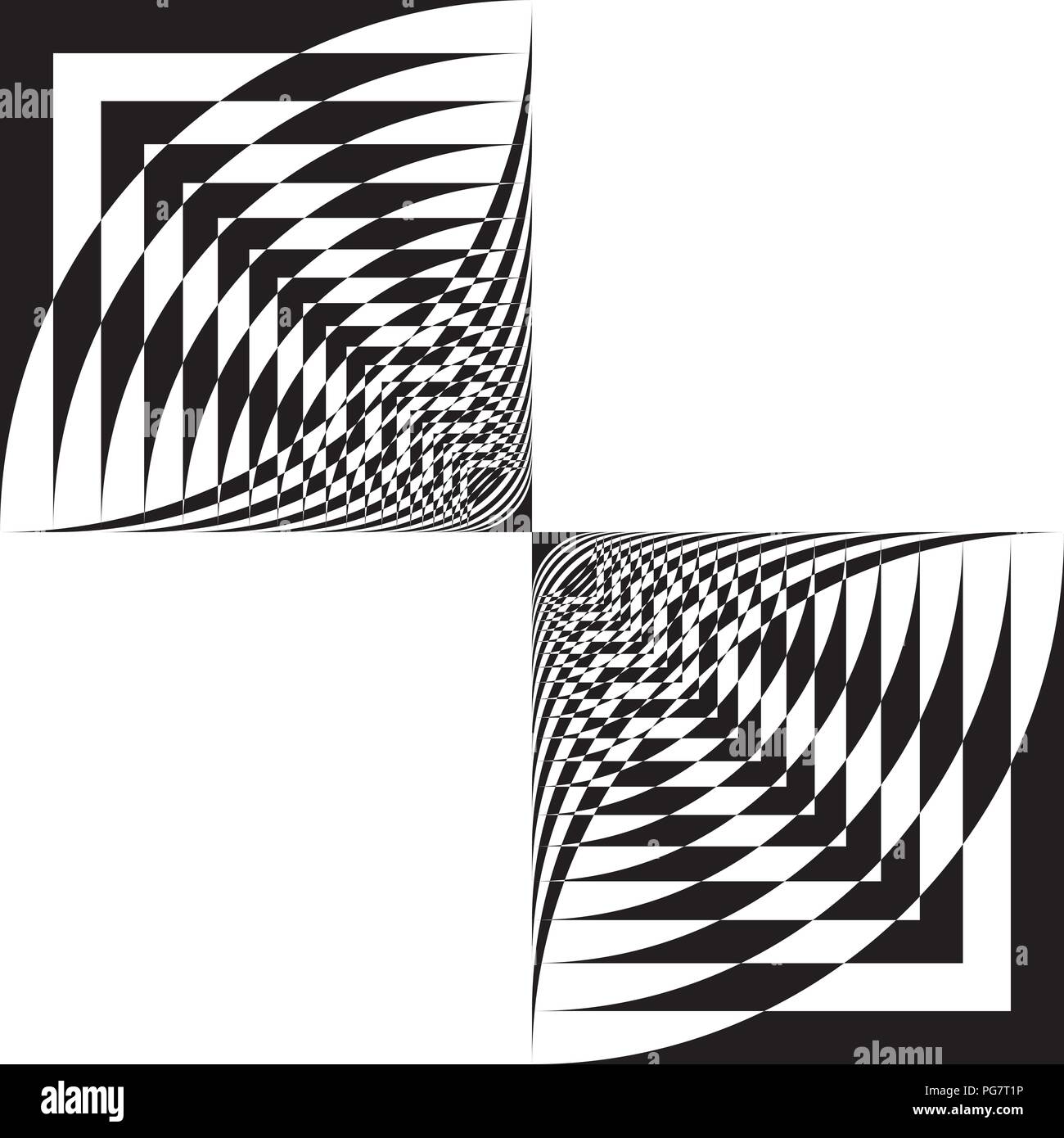 Abstract Frame double diagonal Perspective circle on square black on ...