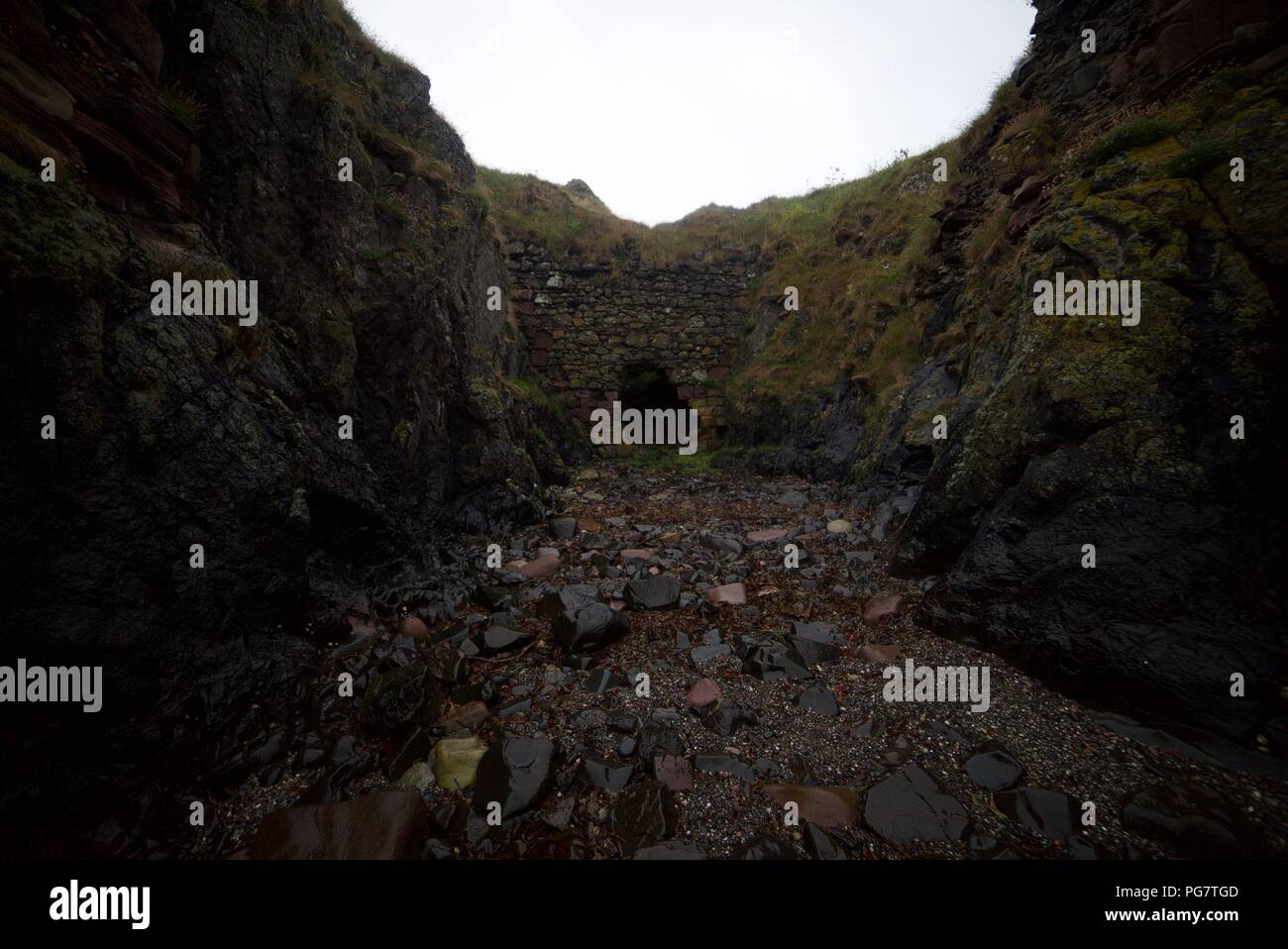 Sea cave along the coast in Scotland (littoral cave Stock Photo - Alamy