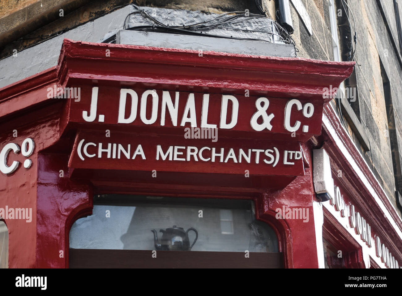 the sign of an old merchandise business with China in the city of ...