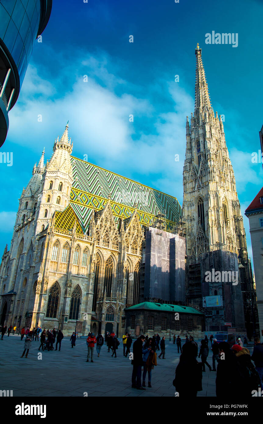 VIENNA, AUSTRIA January 21st: St. Stephan's Cathedral Stephansdom on a ...