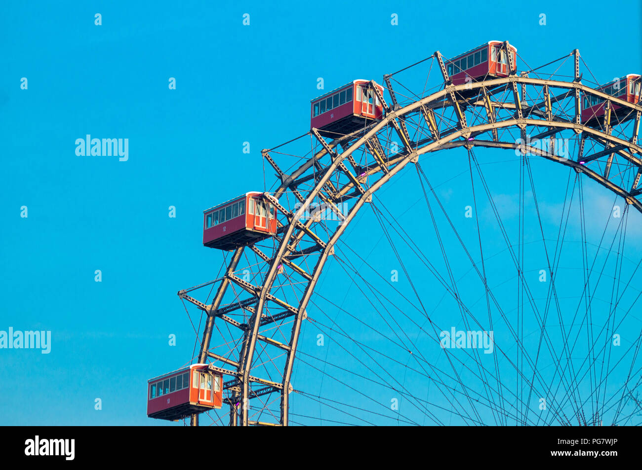 The historic giant wheel of vienna at prater entertainment park hi-res ...