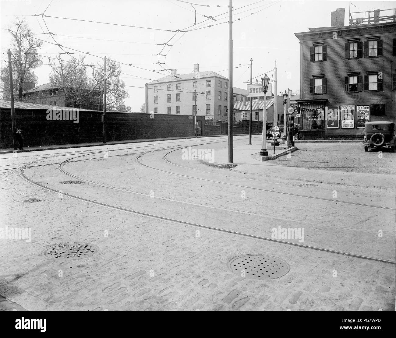 Corner of Bunker Hill Street and Chelsea Street 1927 Medford, MA Stock ...