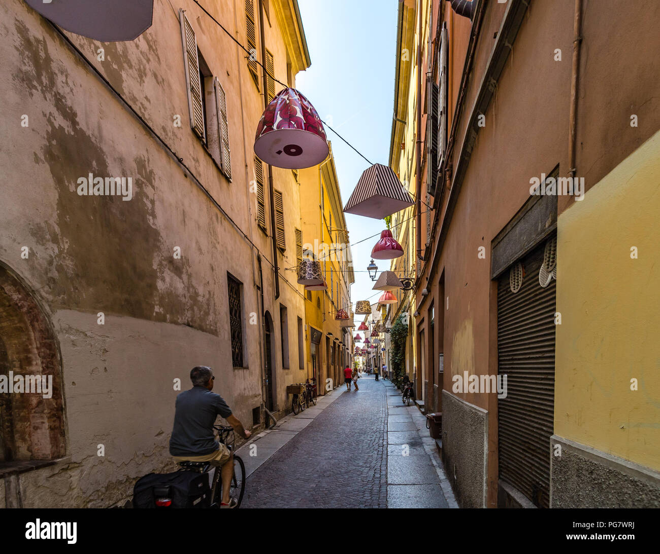 PARMA, ITALY – AUGUST 23, 2018: Tourists are walking and enjoying the ...
