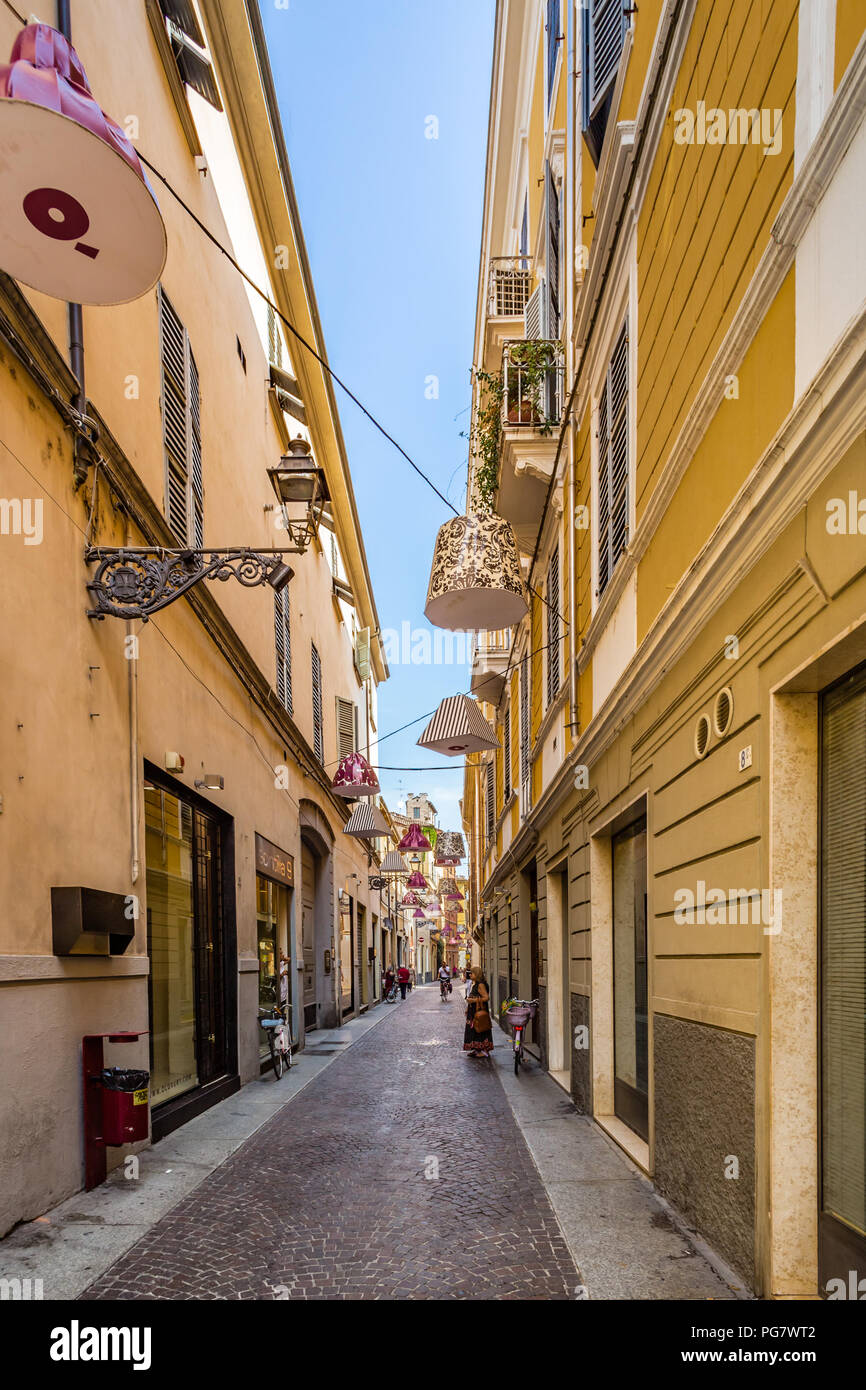 PARMA, ITALY – AUGUST 23, 2018: Tourists are walking and enjoying the ...