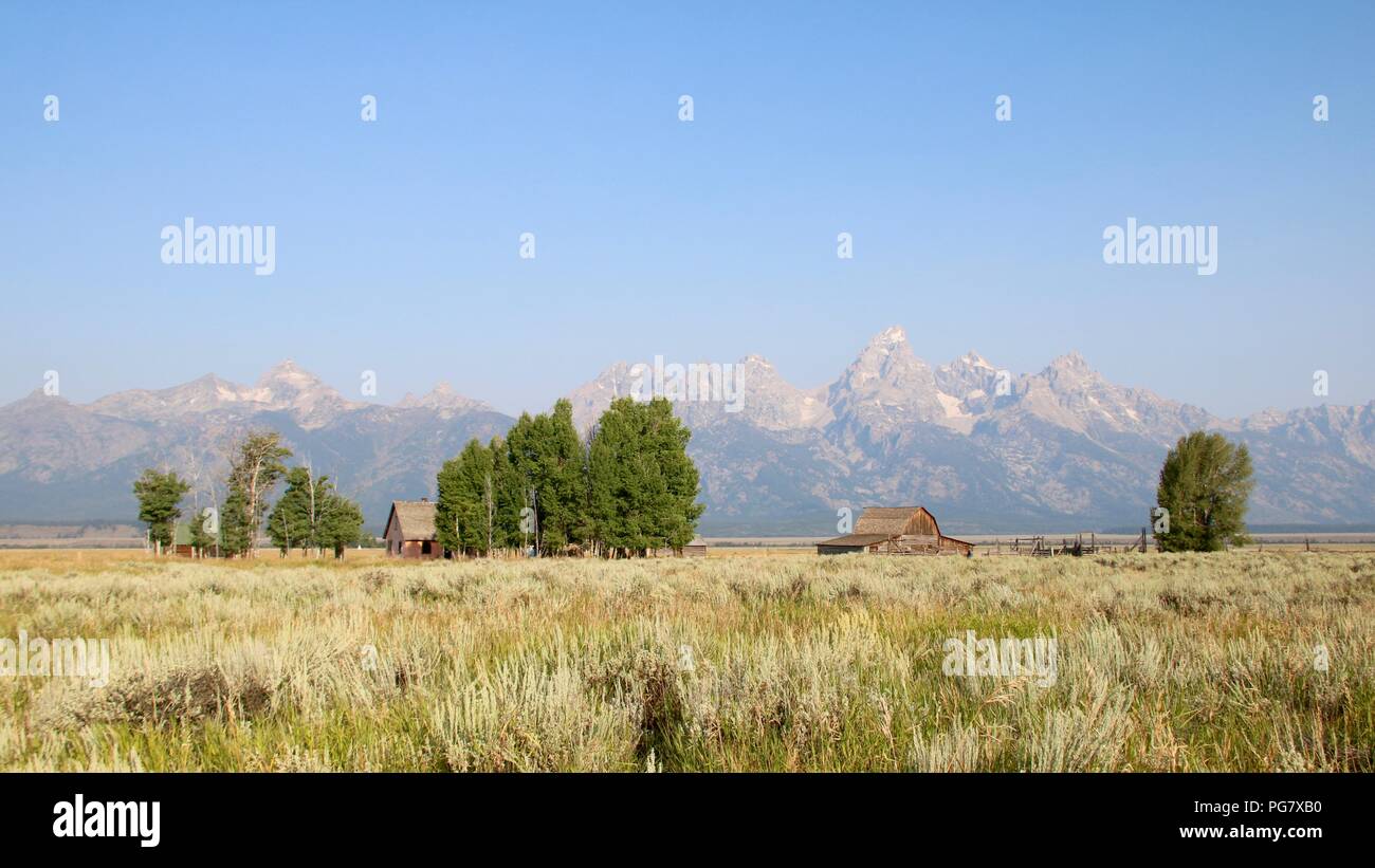 John Moulton Barn in Mormon Row in the Grand Teton National Park Stock ...