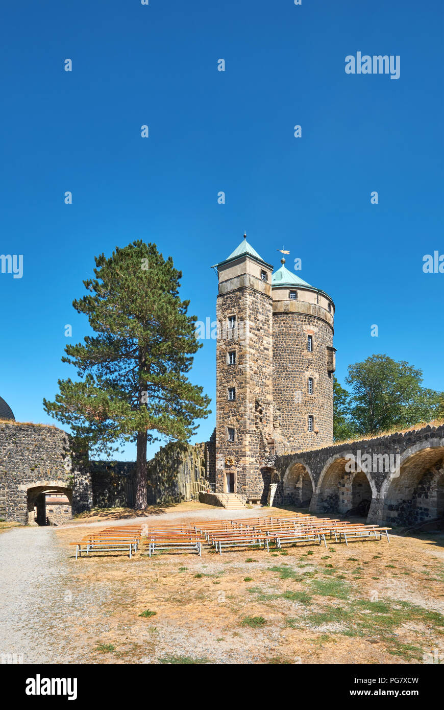 Stolpen fortress (Burg Stolpen in German), eastwards from Dresden in ...