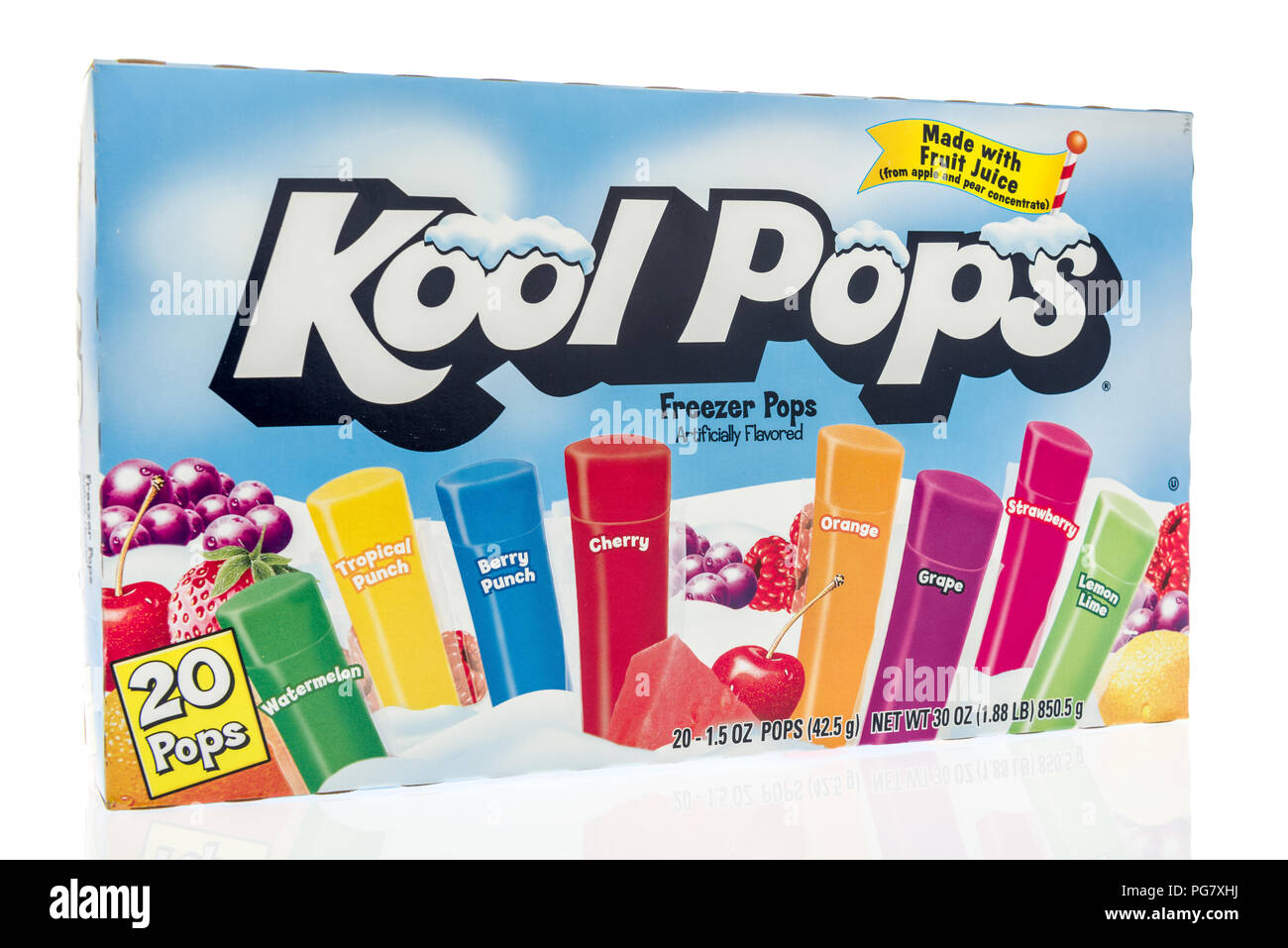 Winneconne, WI - 23 August 2018: A package of Kool Pops freezer pops on ...