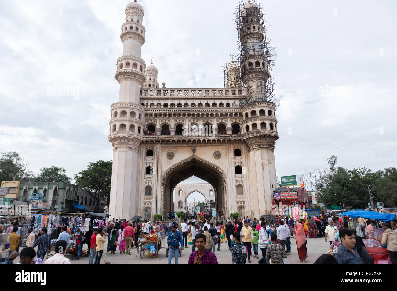 HYDERABAD,INDIA - August 23,2018 Iconic Charminar monument in Hyderbad ...