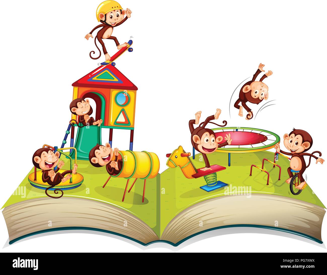 Monkey children book Stock Vector Images - Alamy