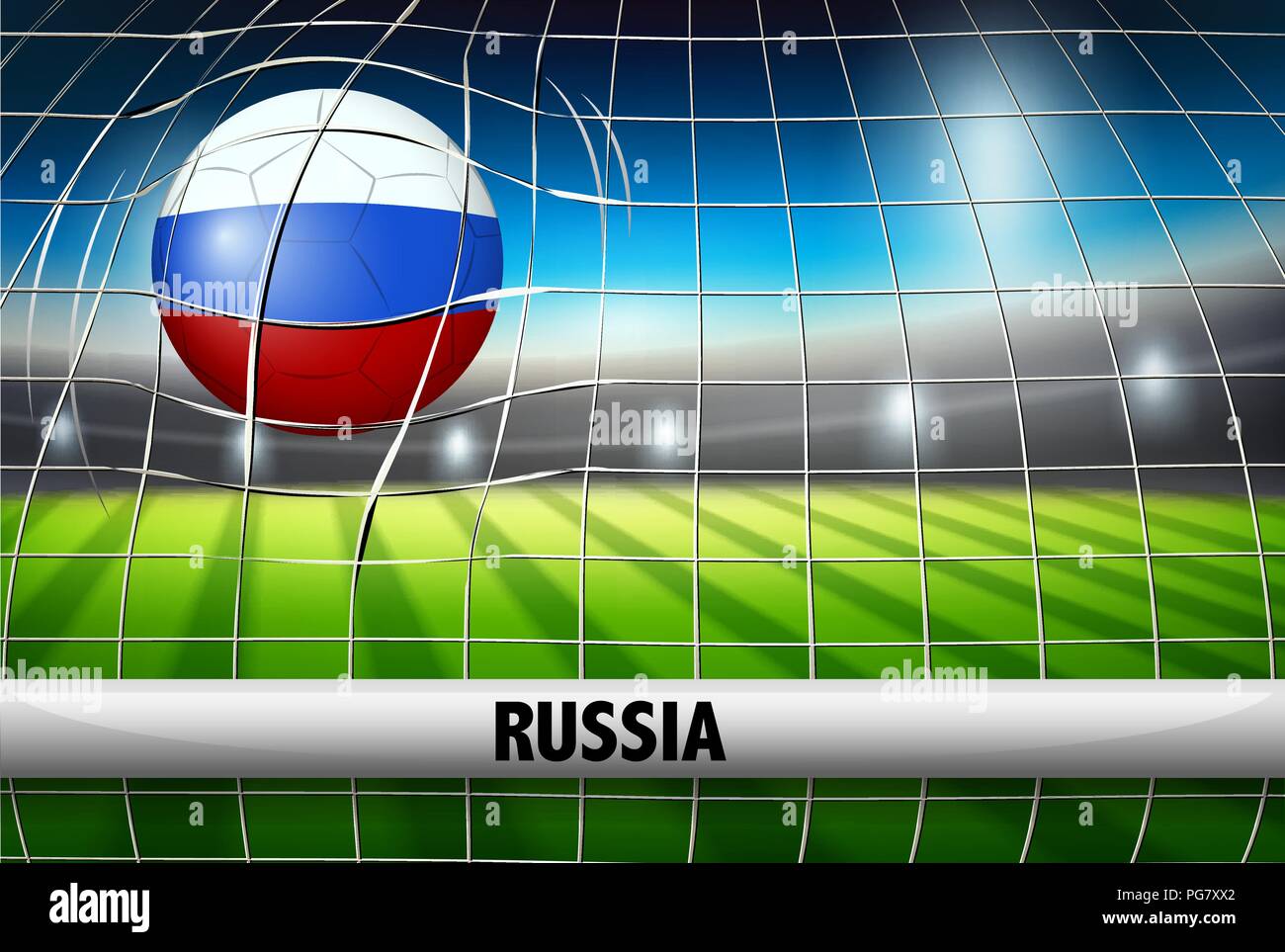 A russian soccer ball at goal illustration Stock Vector Image & Art - Alamy