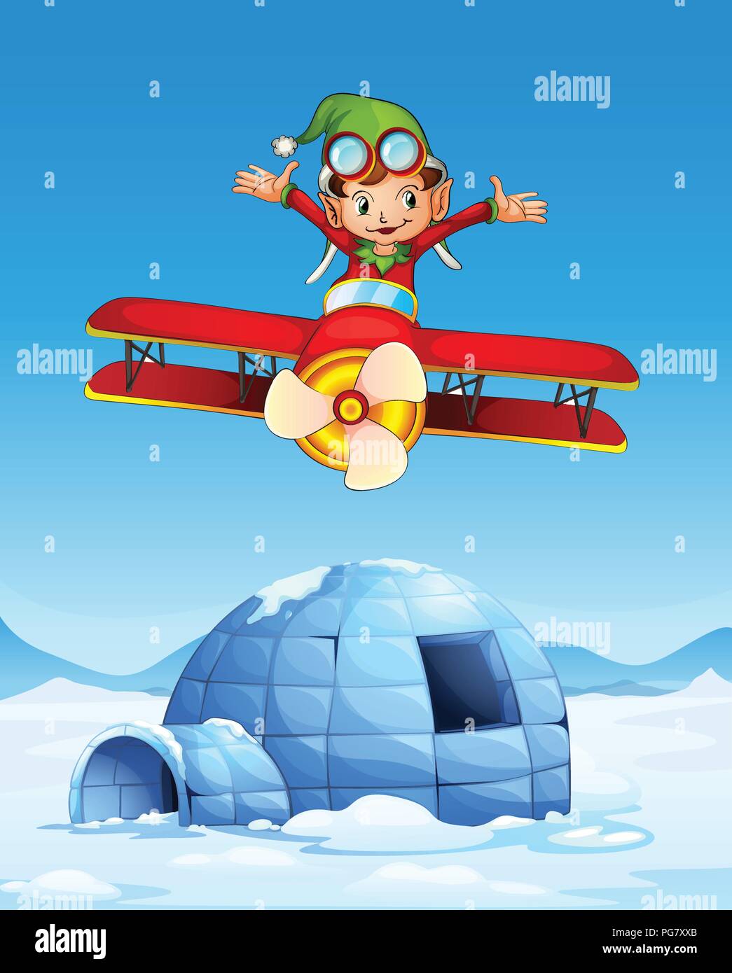 An elf on the plane illustration Stock Vector Image & Art - Alamy