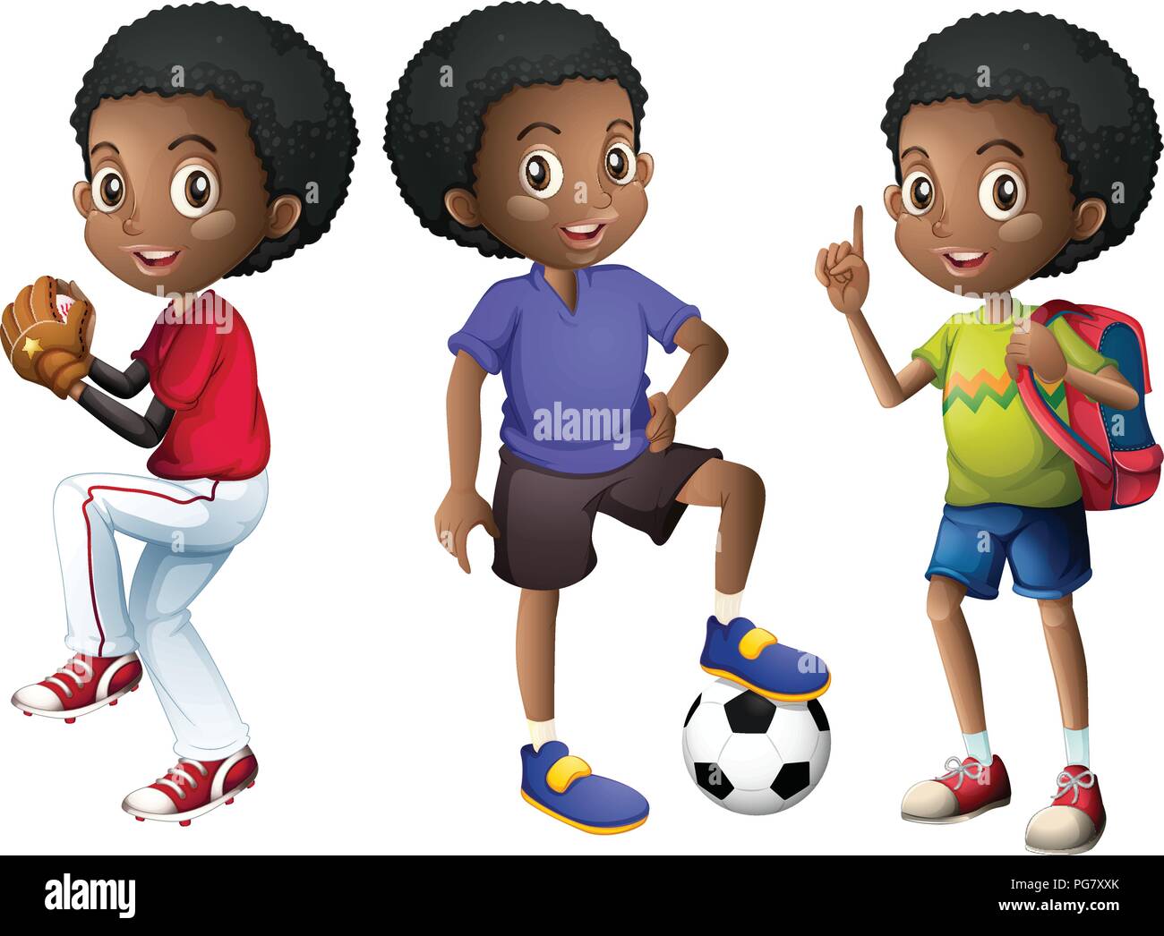 A set of African boy illustration Stock Vector Image & Art - Alamy