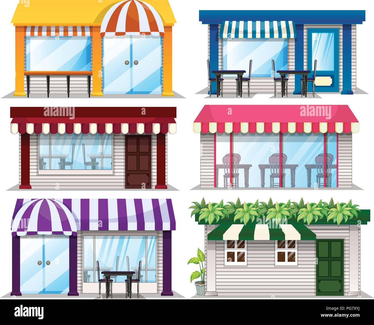 A set of shop on white background illustration Stock Vector Image & Art ...