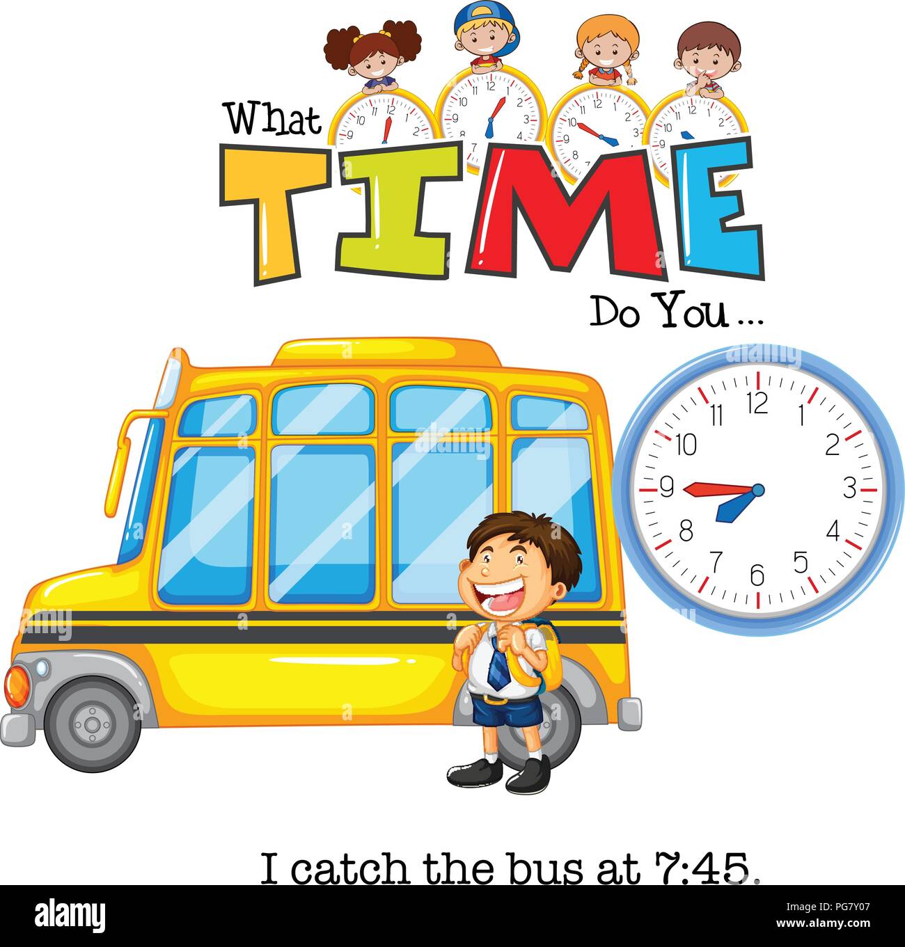 Catch a bus Stock Vector Images - Alamy