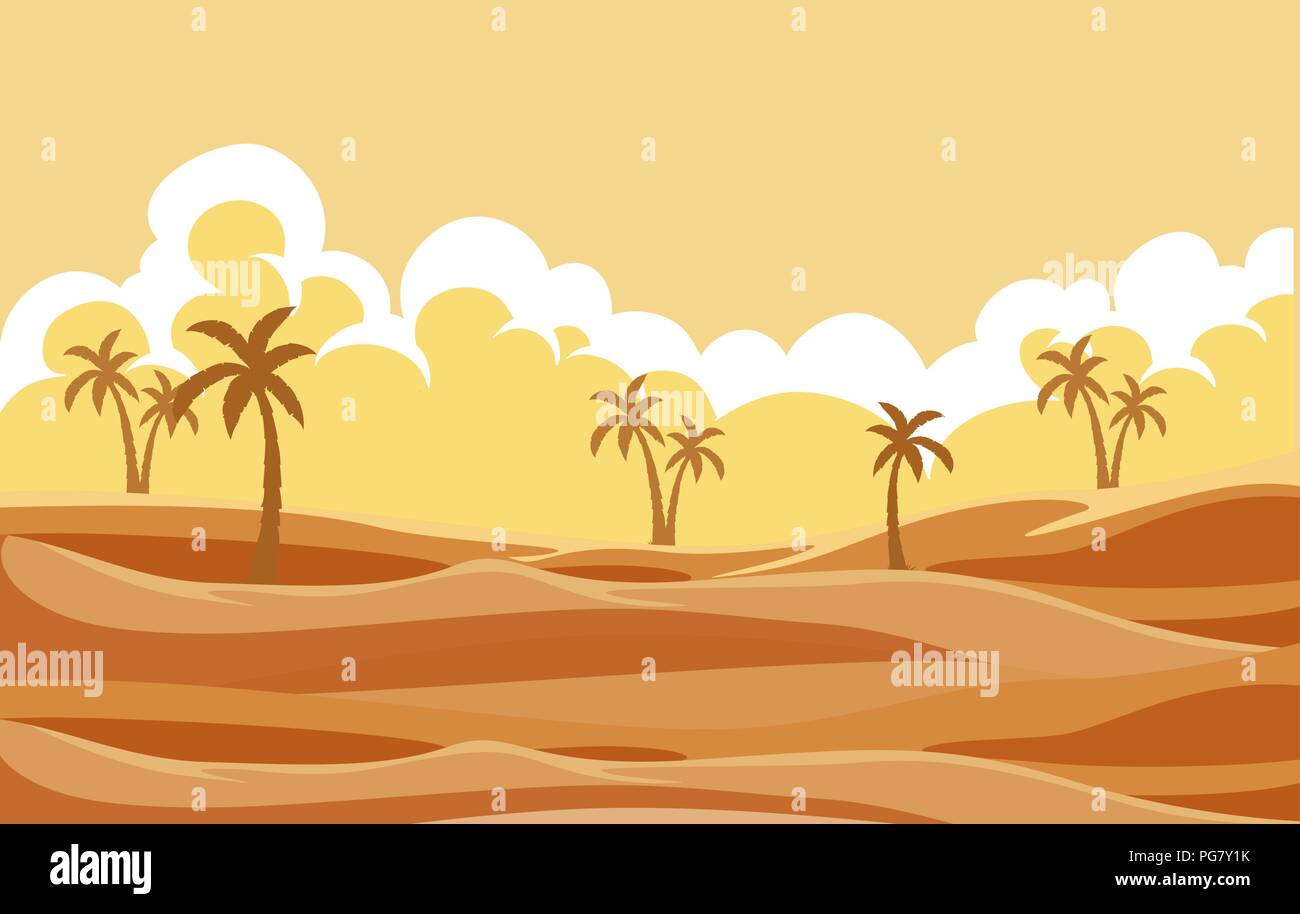 A dry desert landscape illustration Stock Vector Image & Art - Alamy