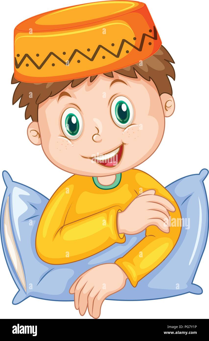 A muslim boy on white background illustration Stock Vector Image & Art ...