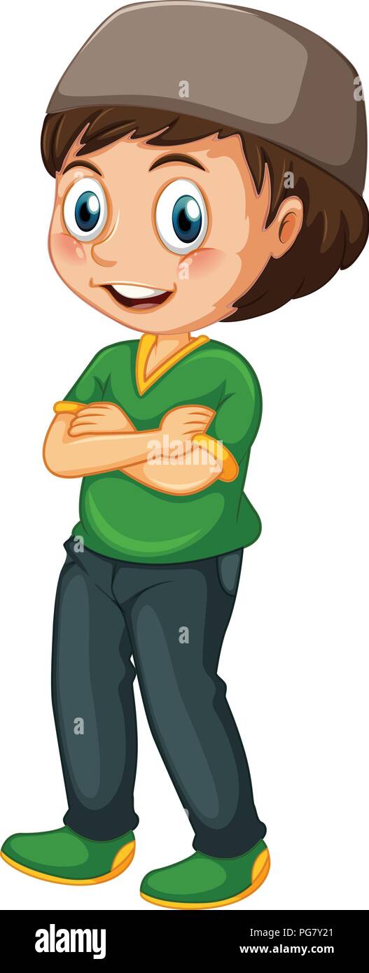 A muslim boy on white background illustration Stock Vector Image & Art ...