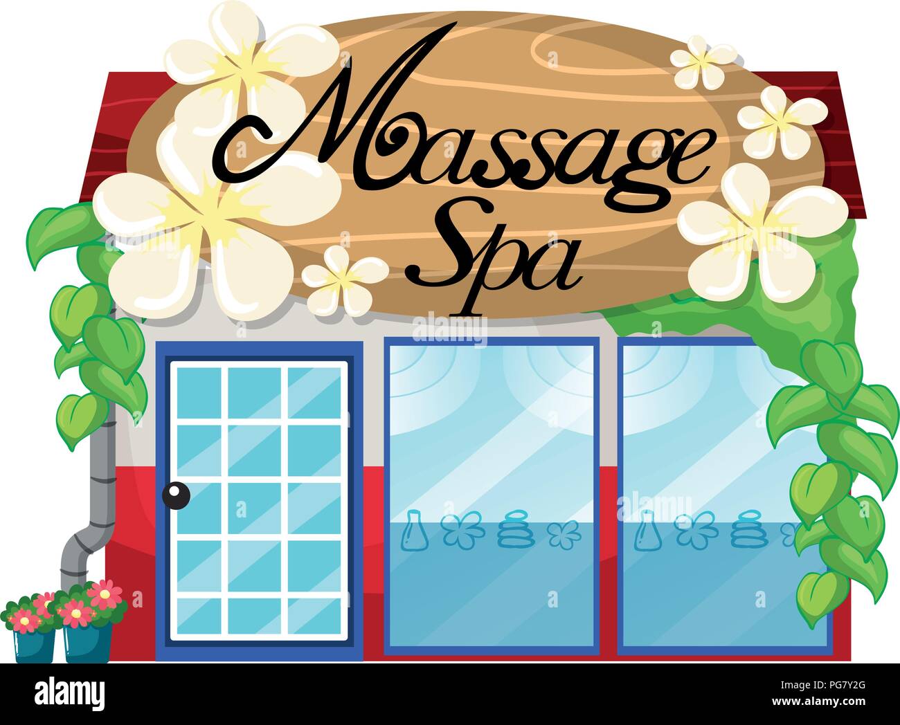 A massage spa shop on white background illustration Stock Vector Image ...