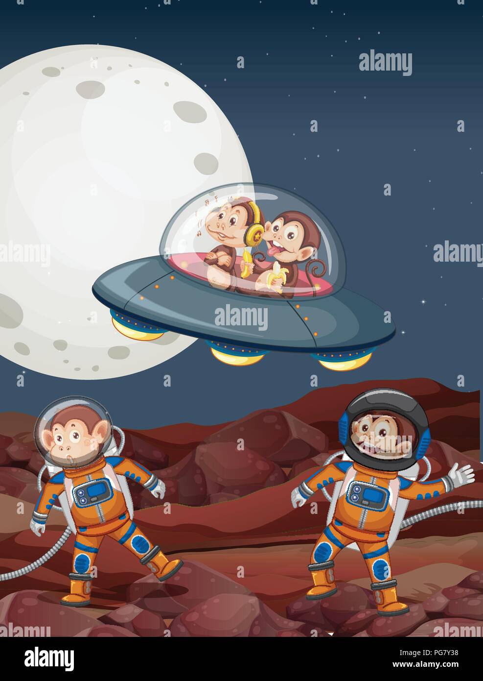 Monkey planet Stock Vector Images - Alamy