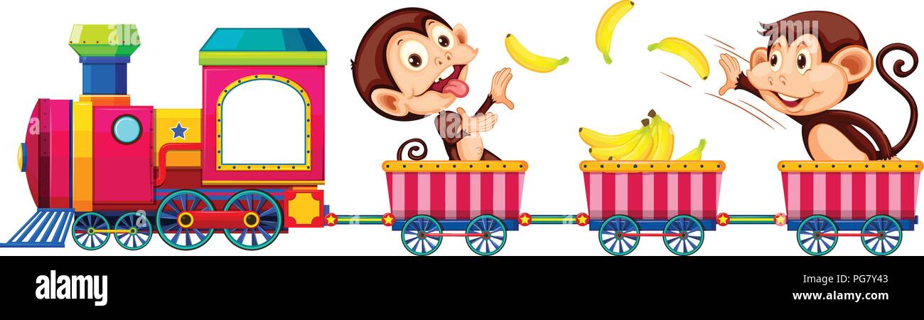 Banana train Stock Vector Images - Alamy